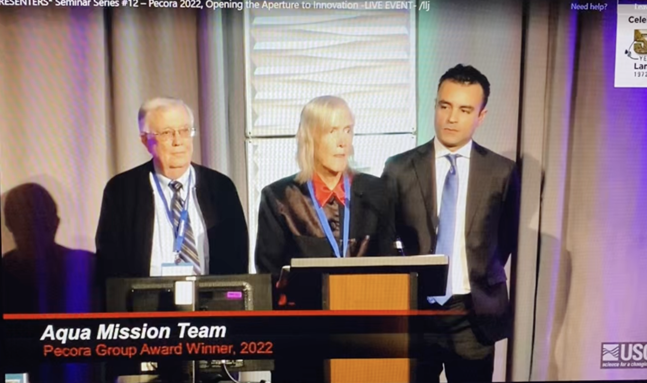 Acceptance of the Pecora Award | Aqua Project Science